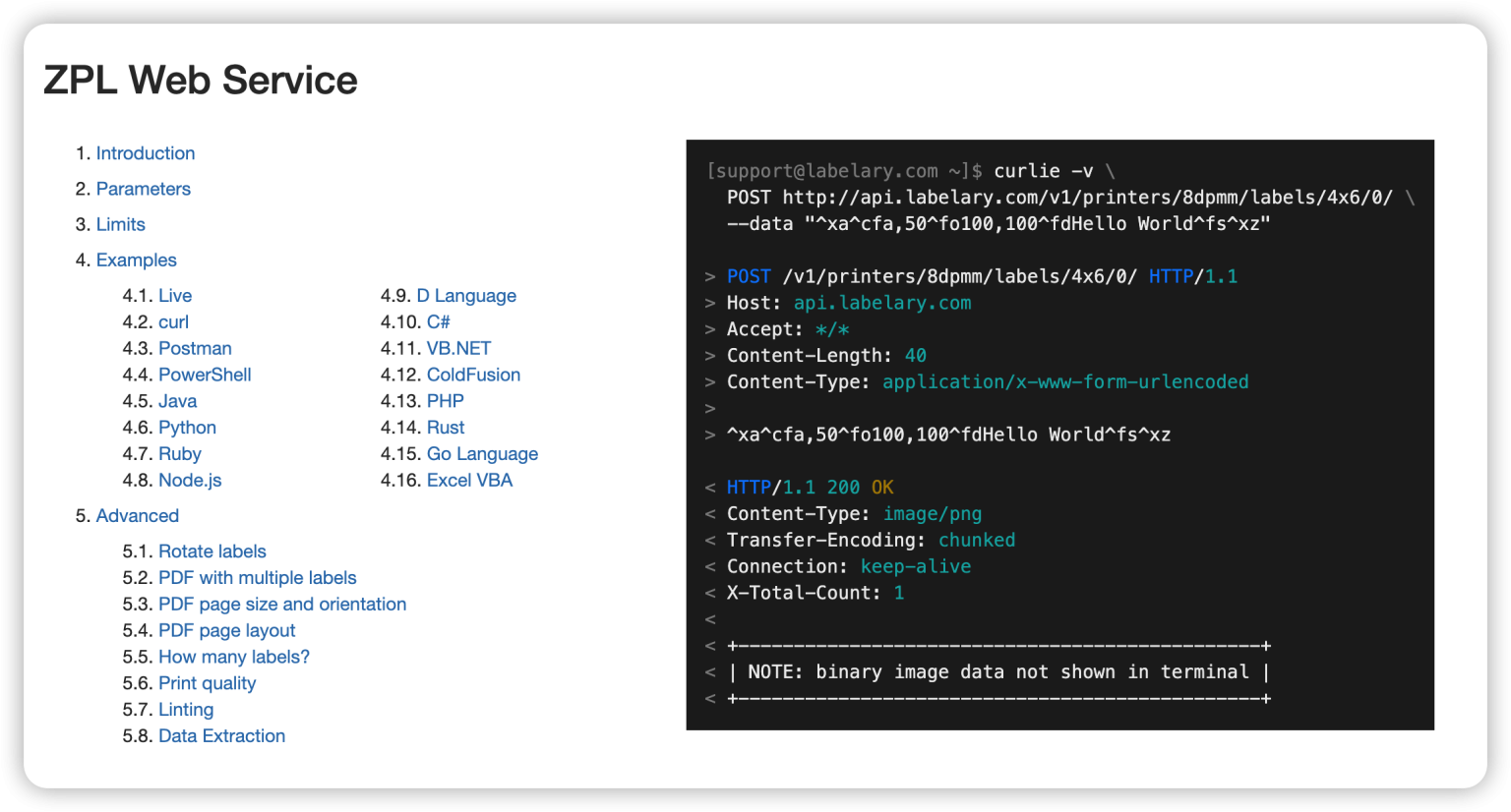 Labelary - ZPL在线浏览调试转换以及ZPL文档 - 帮助教程